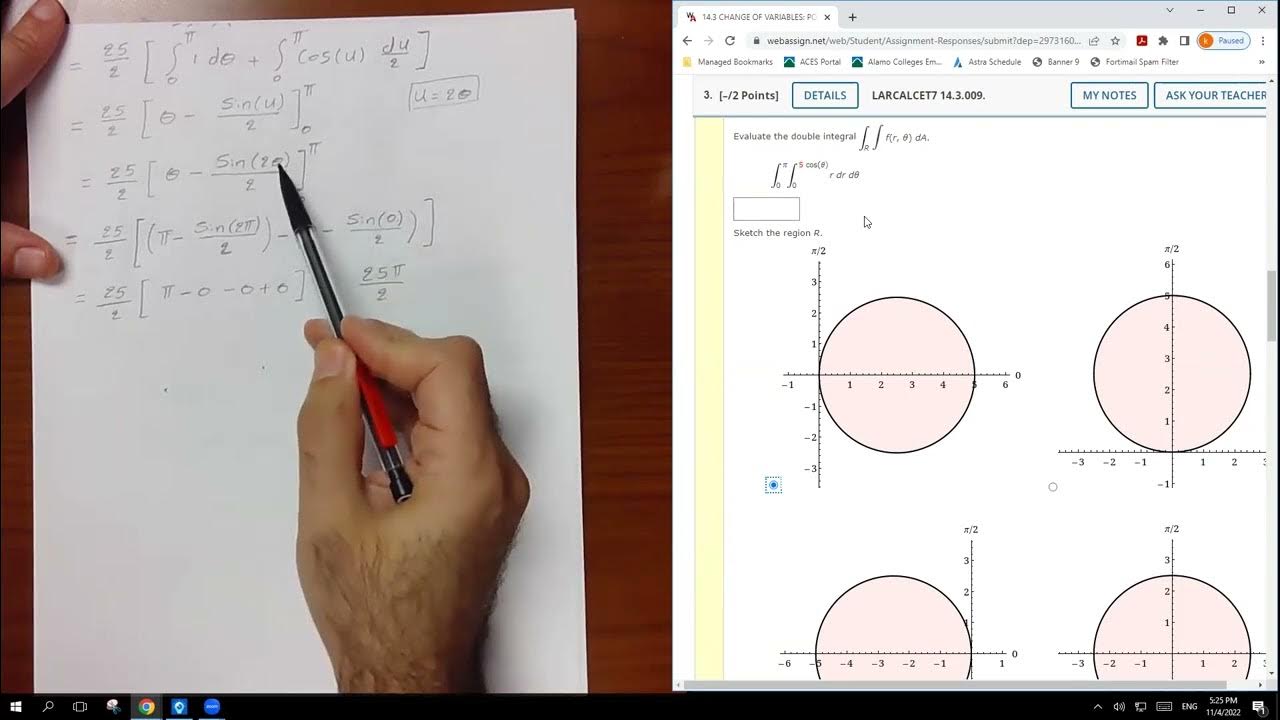 14.3 Change of Variables Polar Coordinates (WebAssign) - YouTube