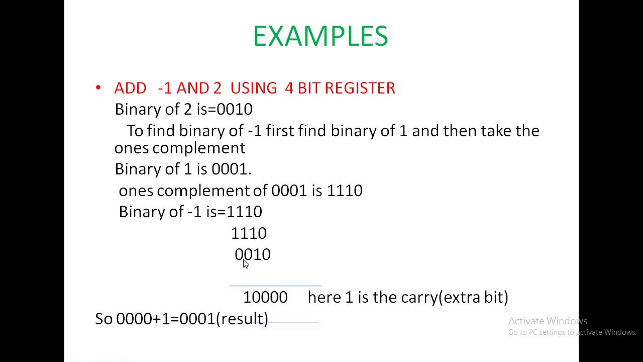 LECTURE 14 ADDITION AND SUBSTRACTION USING 1'S COMPLEMENT - YouTube