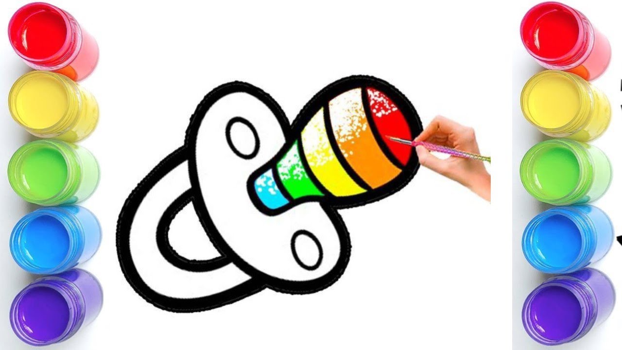 How To Draw a Pacifier Step By Step | Drawing & Colouring Cute Pacifier ...