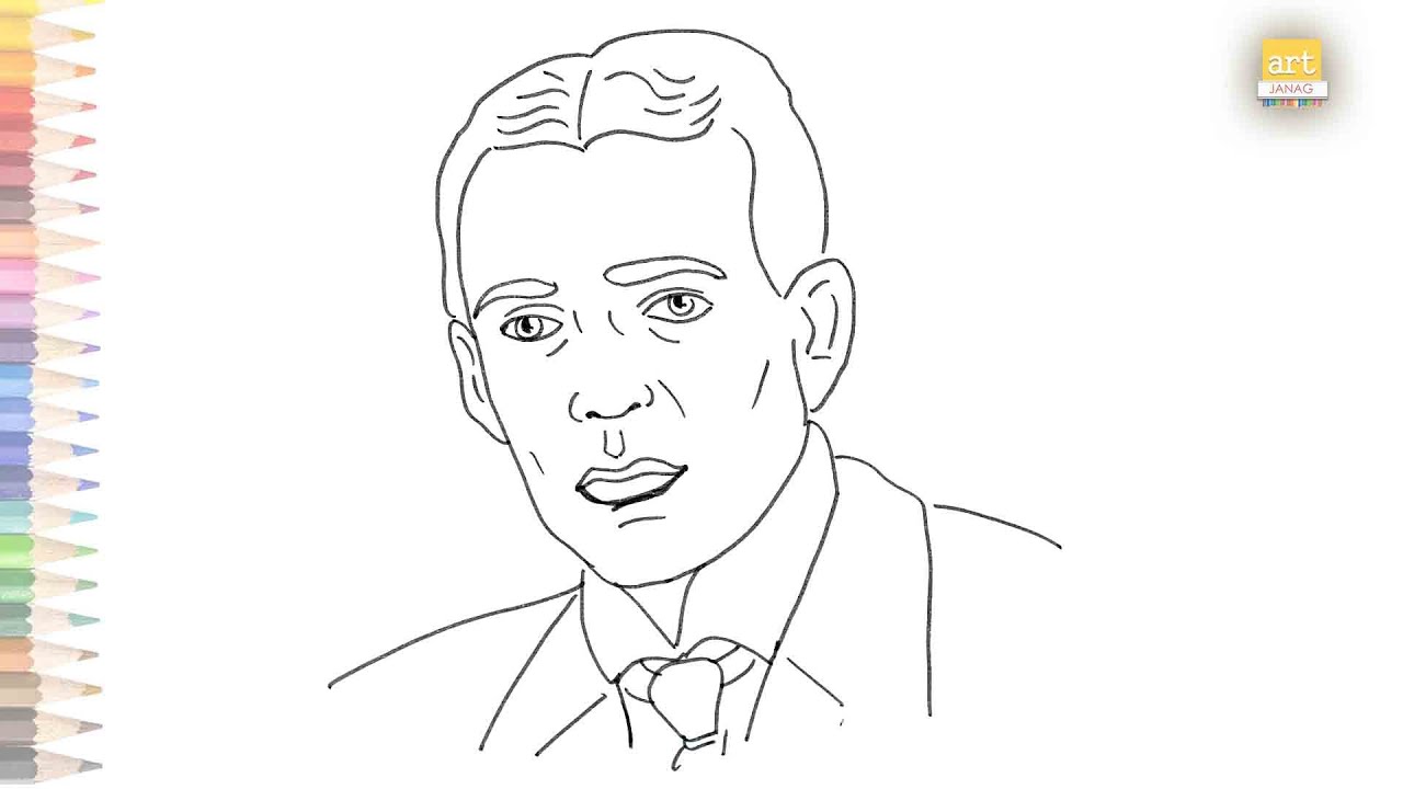 Ernest Shackleton face outline drawing easy | How to draw Ernest ...