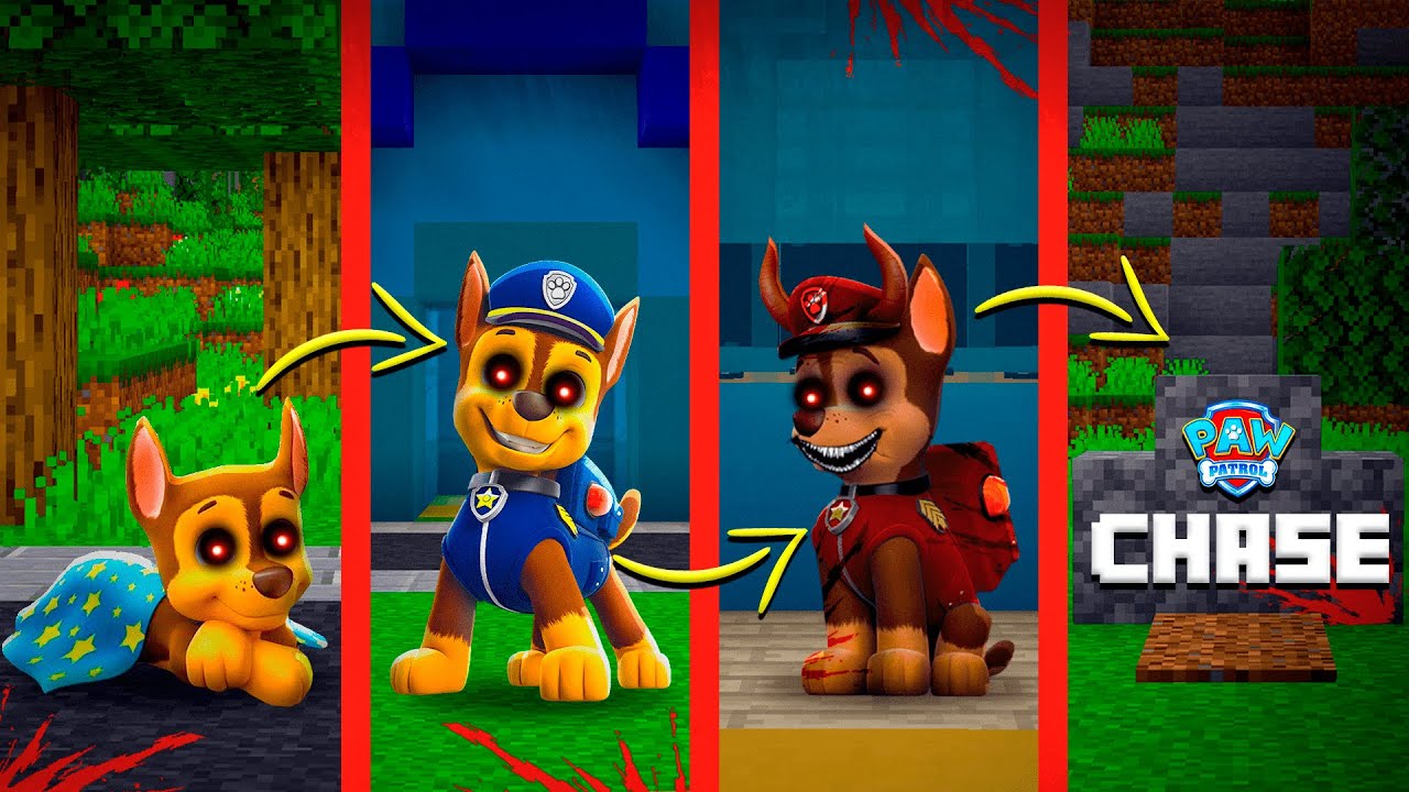 CICLO DE VIDA DE CHASE .EXE PAW PATROL EN MINECRAFT 😱 - YouTube