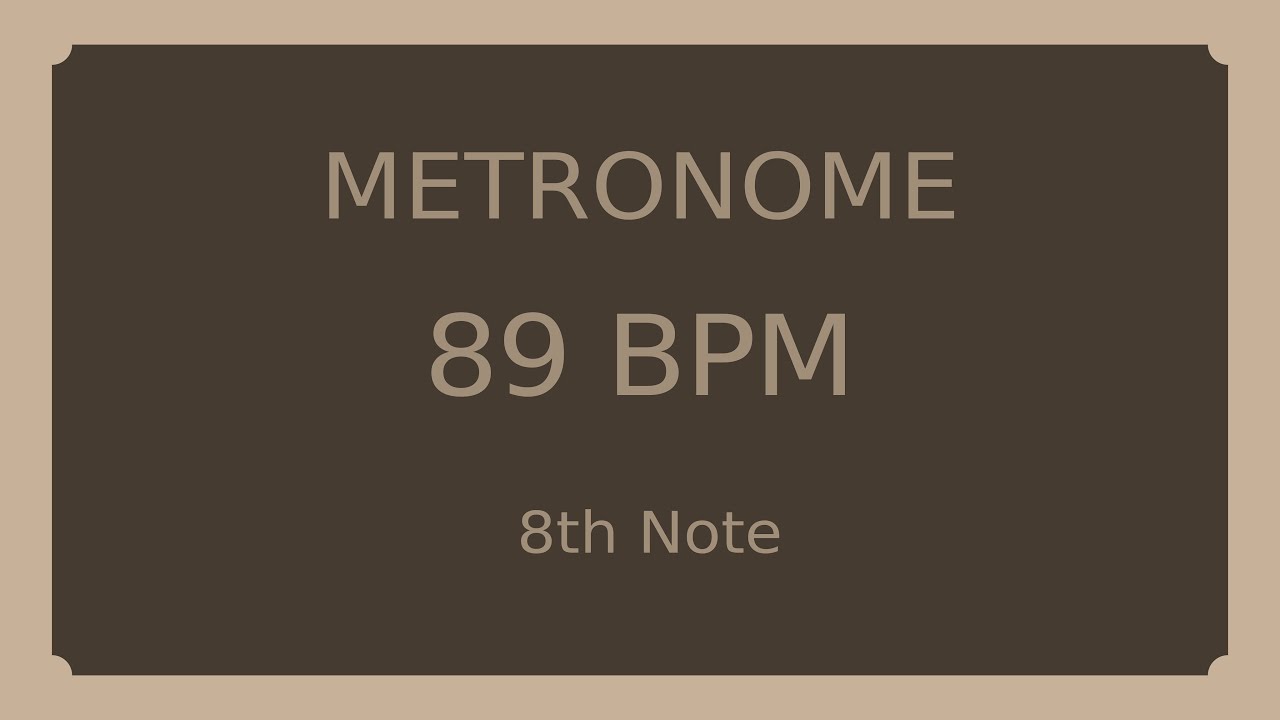 89bpm quarter note 8th note metronome - YouTube