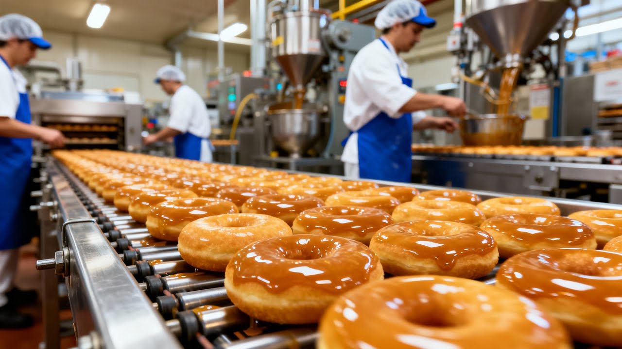 Inside the Modern Donut Factory | How Donuts Are Made (Full Process ...