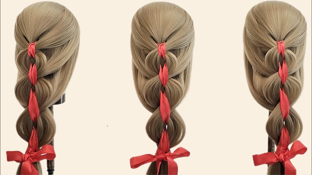 🪢 Ribbon 🎀 Braid Hairstyle 🪢Easy Braid Hairstyle 🎀 - YouTube