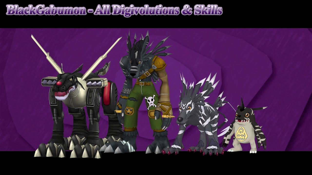 Digimon Masters Online: BlackGabumon - All Digivolutions & Skills - YouTube