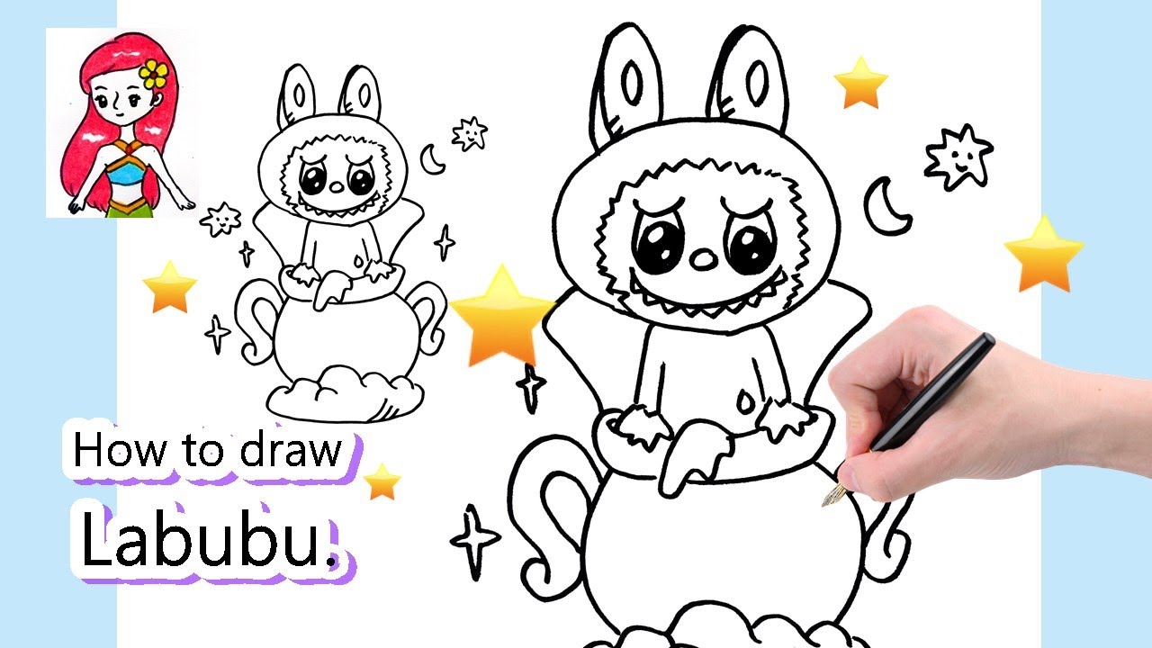 How to draw labubu. #LABUBU #popmart วิธีวาดลาบูบู้ #Halloween - YouTube