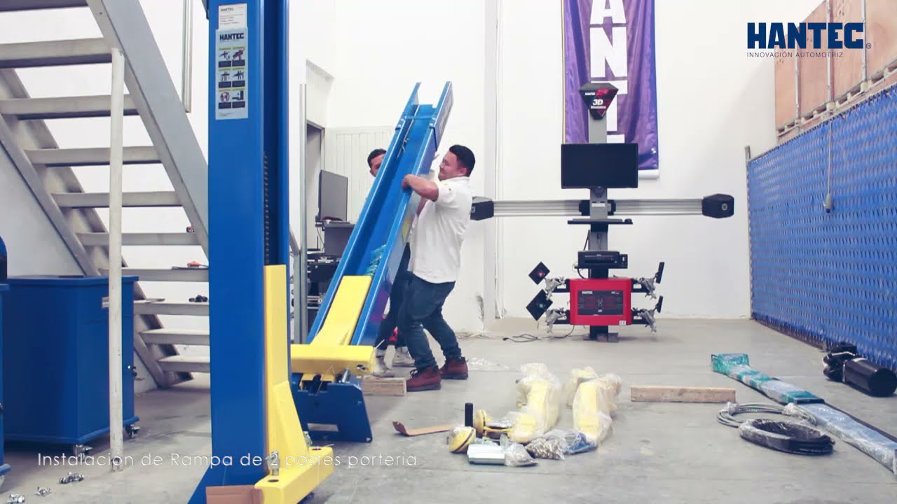 Instalación de Rampa de 2 Postes Hidráulica 4.5 Toneladas - YouTube
