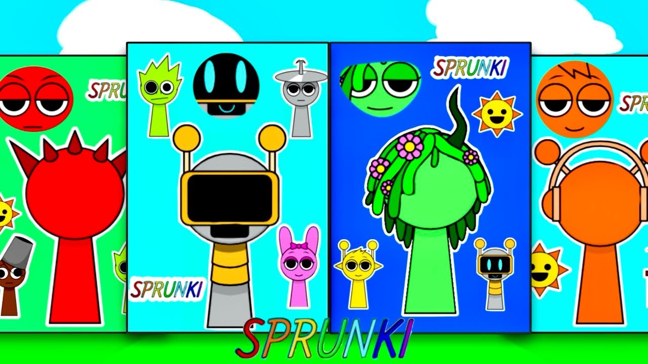 [Paper Diy] Incredibox Sprunki / Decorate with Sticker book Sprunki ...