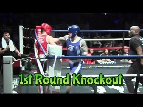 White Collar Boxing 1st Round Knockout (TKO) - YouTube