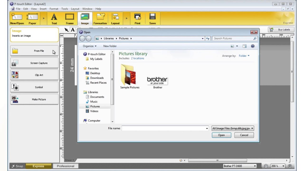 Brother P-touch label printers - How to add a logo - YouTube