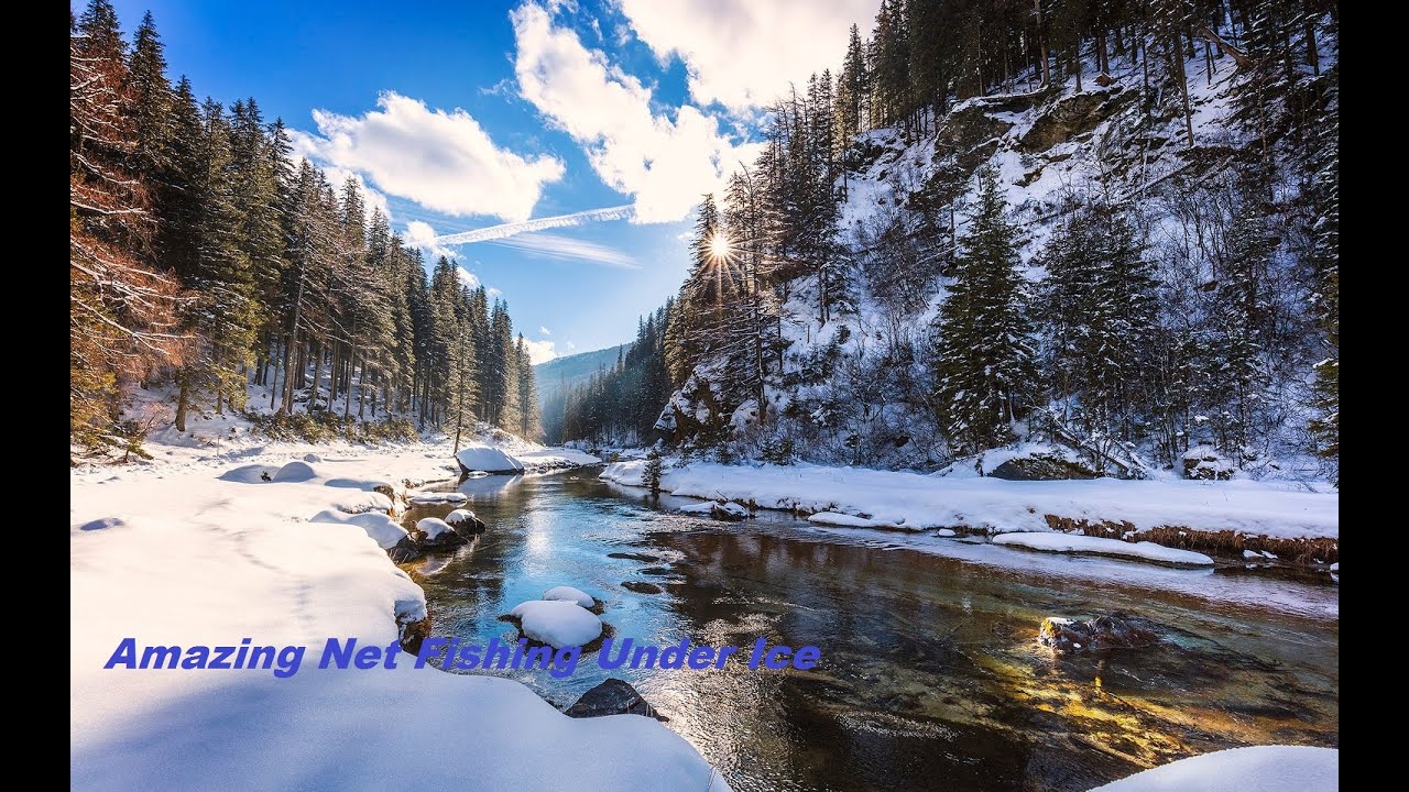 Amazing Net Fishing Under Ice#You Won't Believe That how many Fish#Big ...