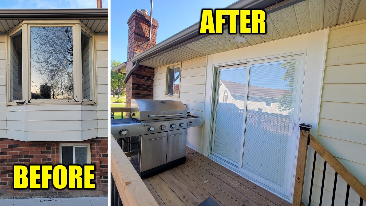 Converiting a Bay Window to a Sliding Patio Door - YouTube