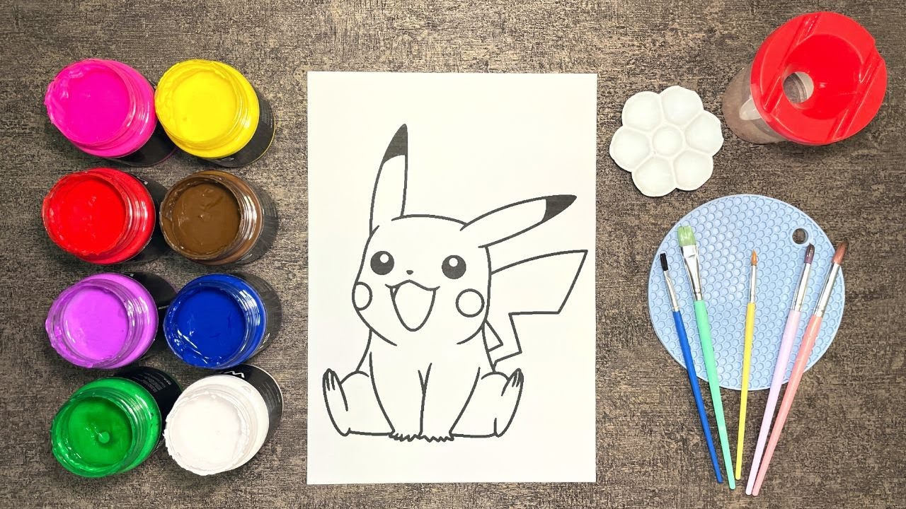 CUTE PIKACHU POKEMON / PAINTING ,COLORING AND DRAWING - YouTube
