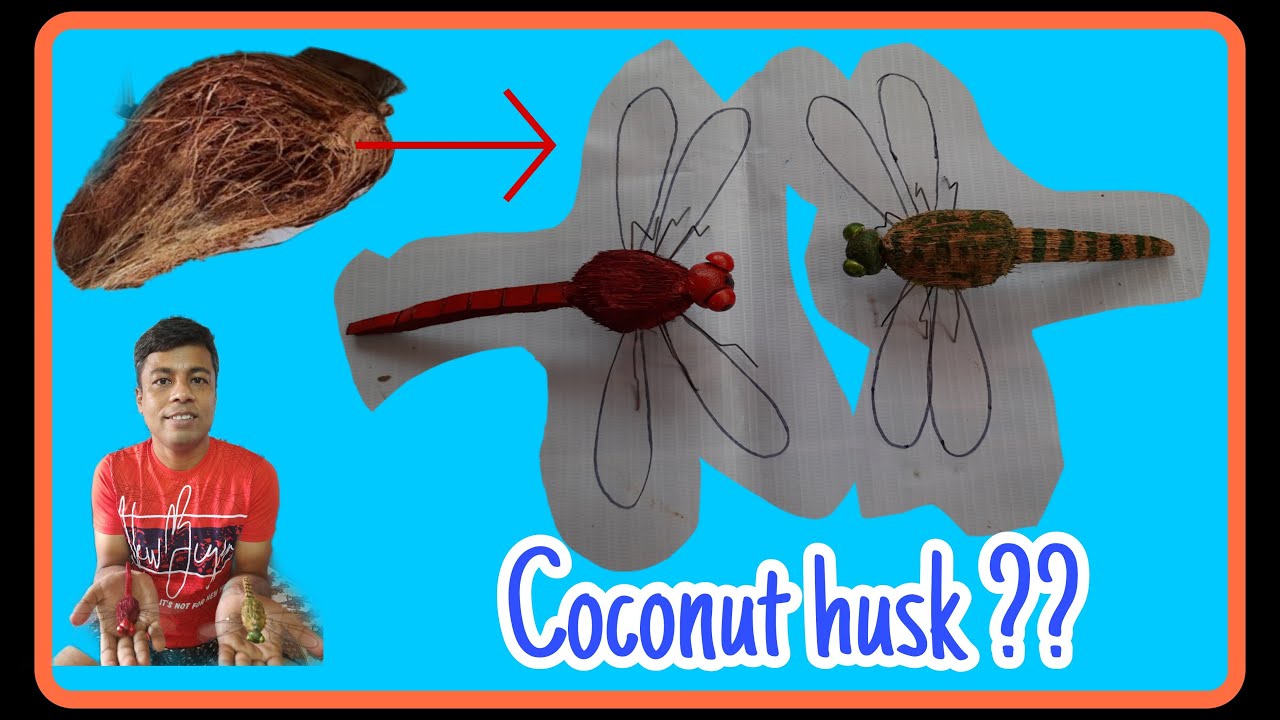 Dragonflies | Making Dragonflies | Coconut husk craft | Dragonflies by ...