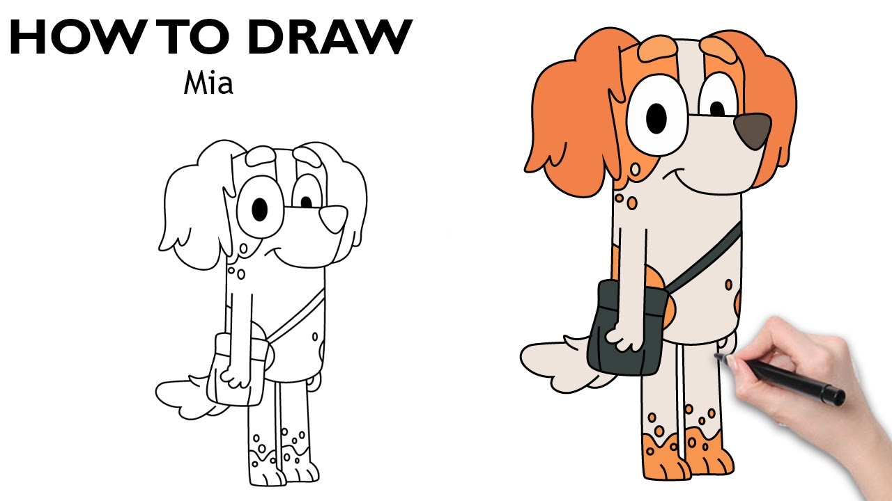 How to Draw Mia from Bluey Step by Step - YouTube