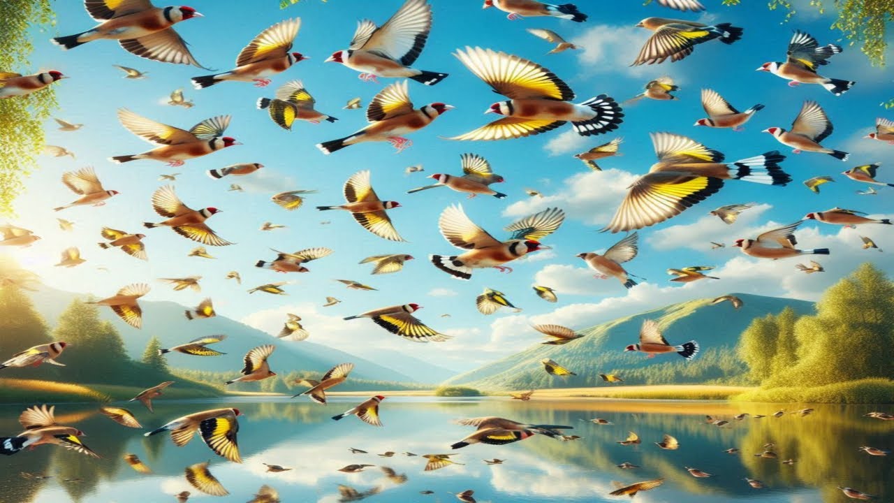 Goldfinch singing as a therapy for silent birds siskin bird - YouTube