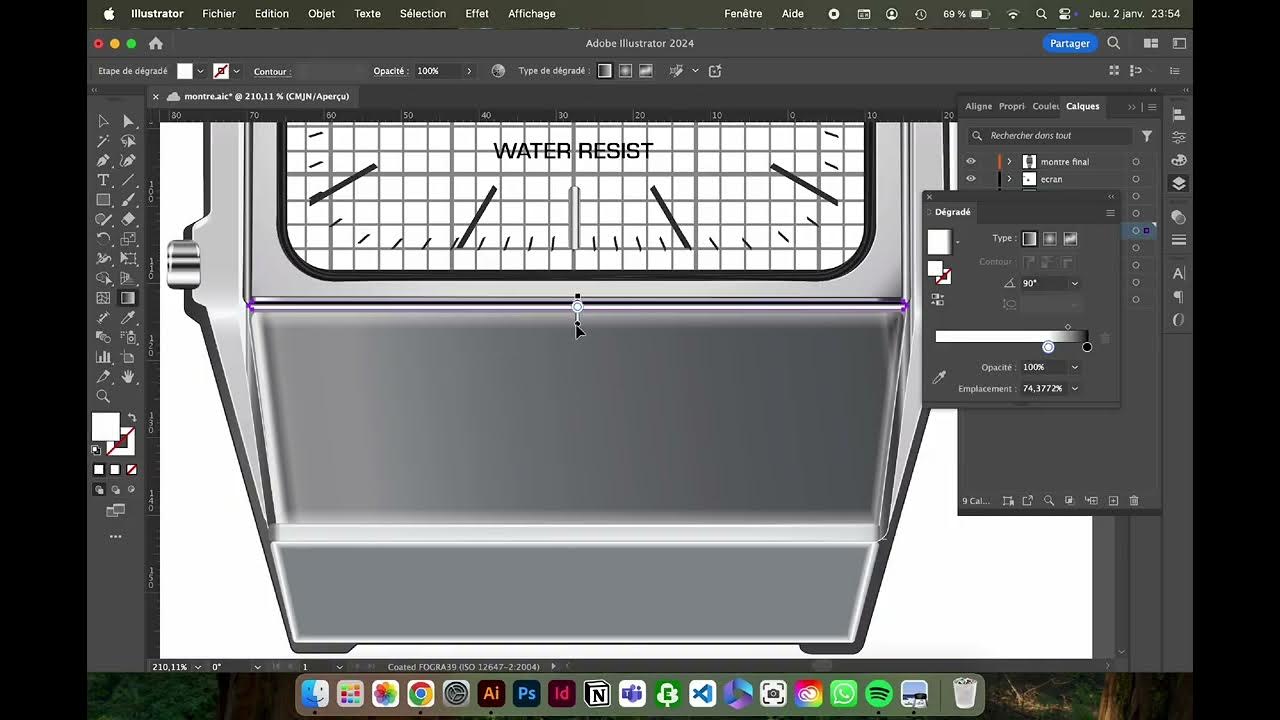 Time lapse of the creation of a Casio Watch on Illustrator - YouTube