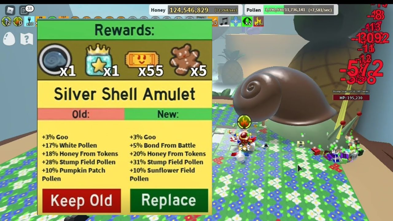 Getting The Silver Shell Amulet From Stump Snail!!! (Bee Swarm Simulator) - YouTube