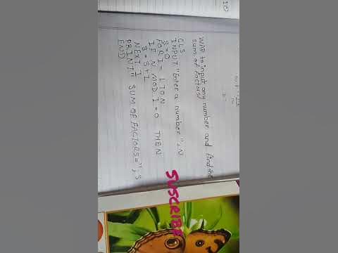 WAP TO INPUT A NUMBER AND FIND SUM OF FCATORS II COMPUTER IT II #shorts ...