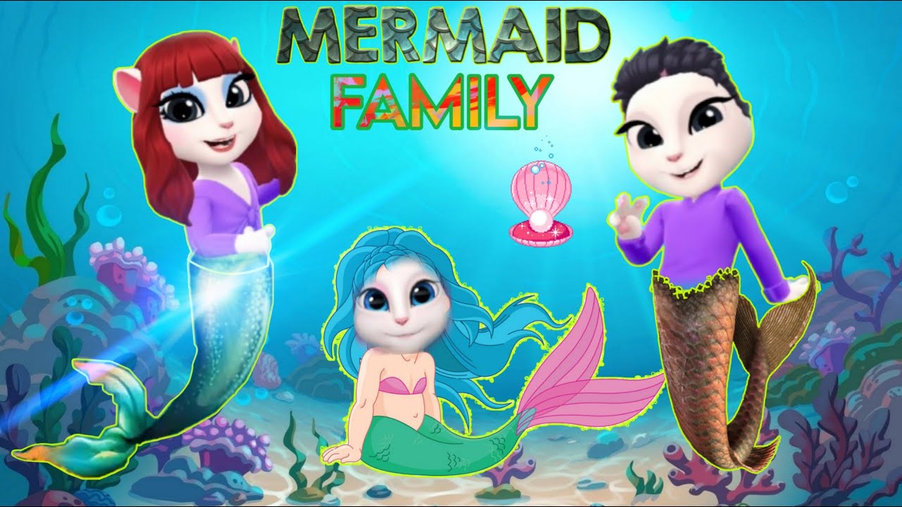 MERMAID FAMILY || My Talking Angela 2 || New Gameplay - YouTube
