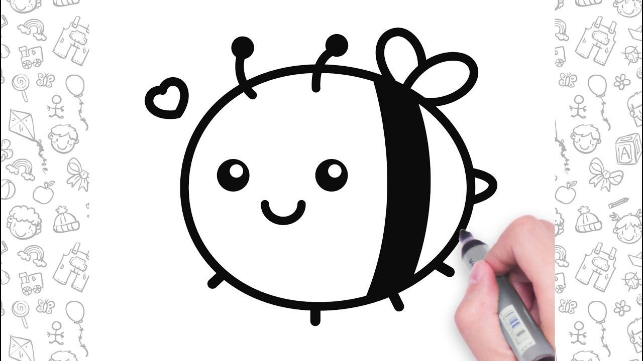 🐝Easy Bee Drawing Step by Step | How to Draw Bee For Kids🍯 - YouTube