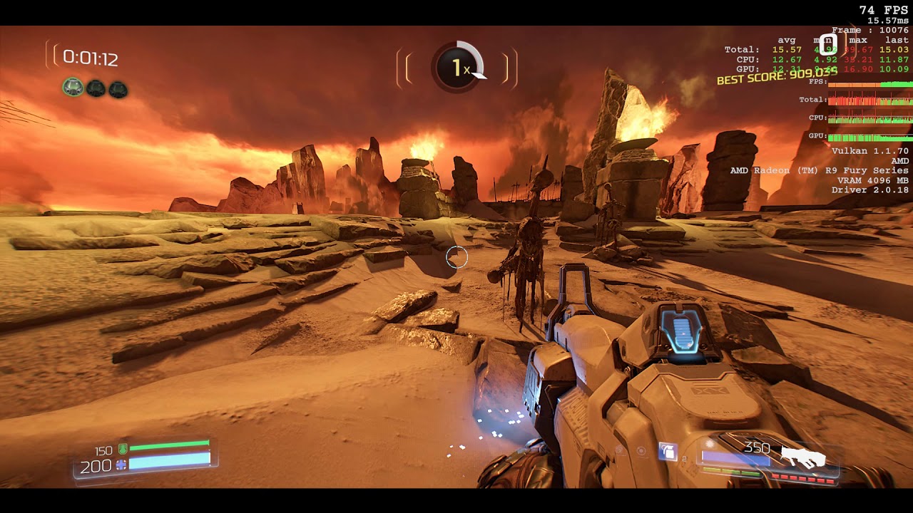 Vulkan testing of Steam Play Beta to run DOOM 2016 1080p Ultra ...