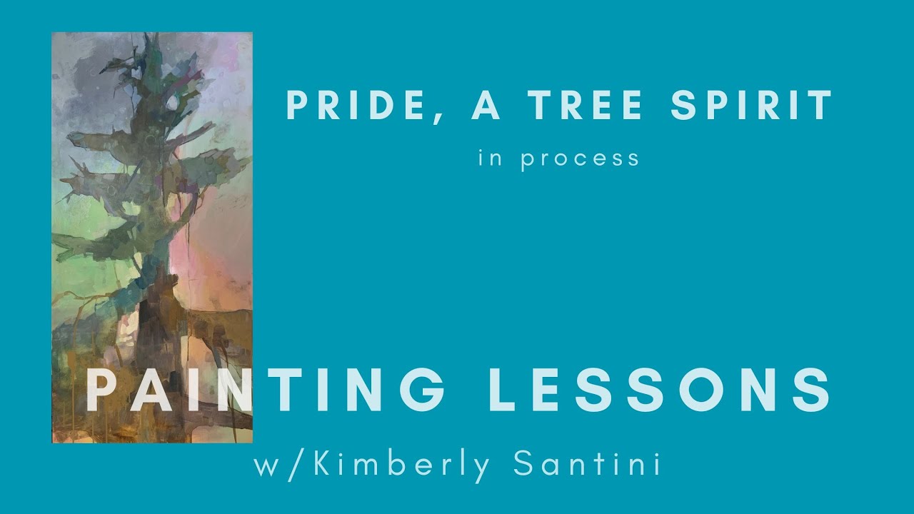 Painting Lesson -- in process tree spirit painting, landscape art ...