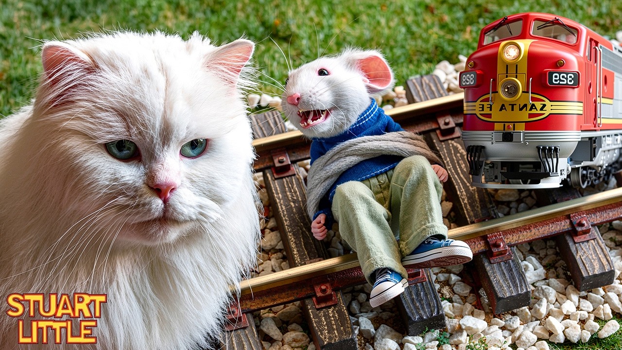 एक बिल्ली ने चूहे को रेल ट्रैक पर रस्सी से बंधा | Stuart Little Movie ...