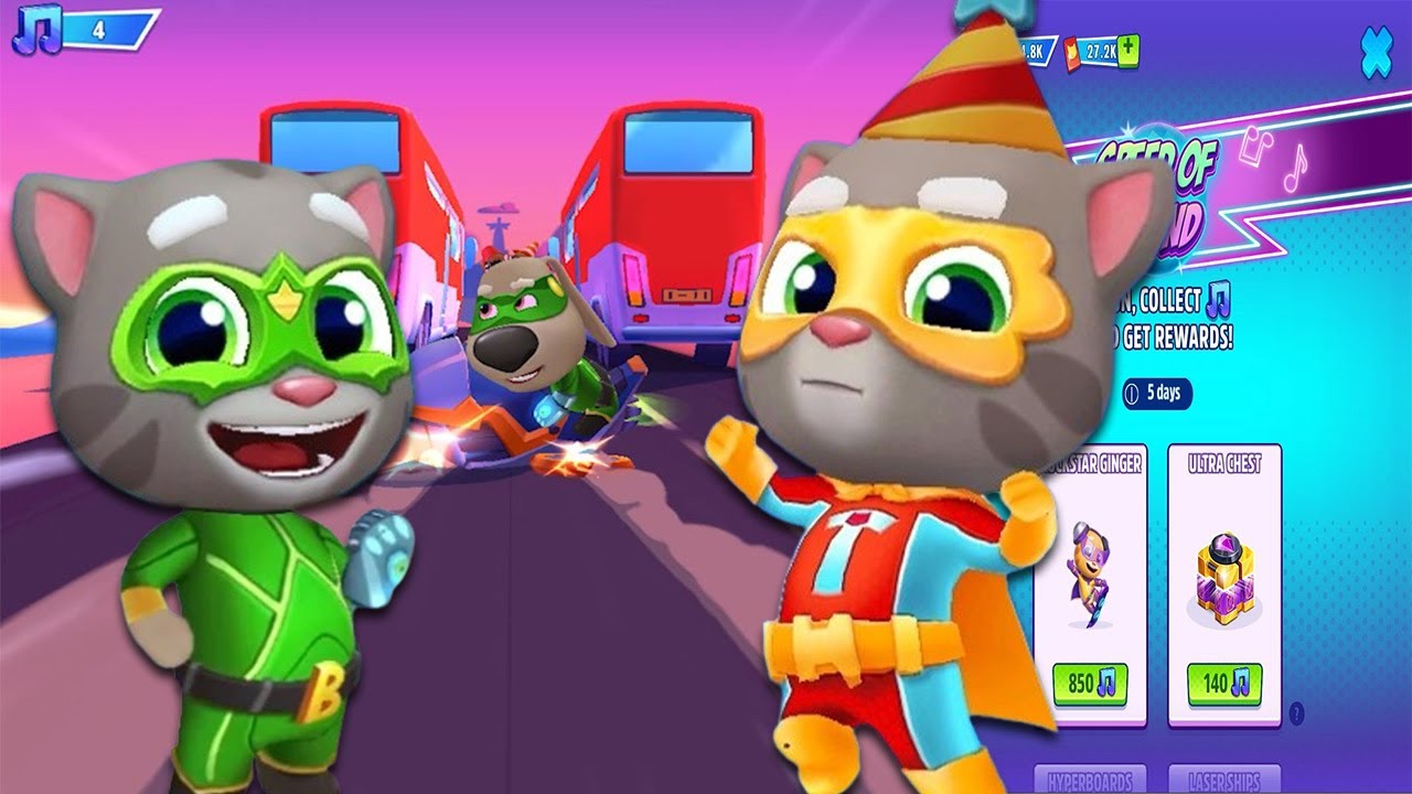Talking Tom Hero Dash - New Character Birthday Tom VS Titanium Green ...