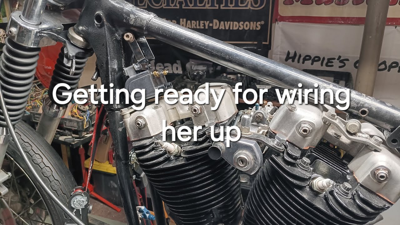 XLCH, getting ready to wire her up, plus Shovelhead cold start - YouTube
