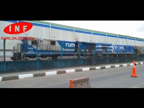 dupla de c30-7 7616 rumo/7693 FIPS manobrando vagões carregado para atender a caramuru em Santos ...