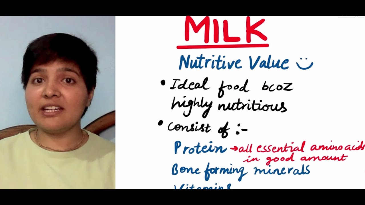 Nutritive value of MILK #composition #nutrition #milk - YouTube