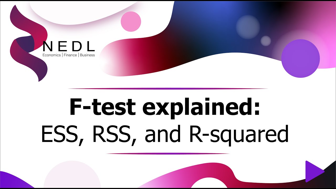 F-test explained: ESS, RSS, and R-squared (Excel) - YouTube
