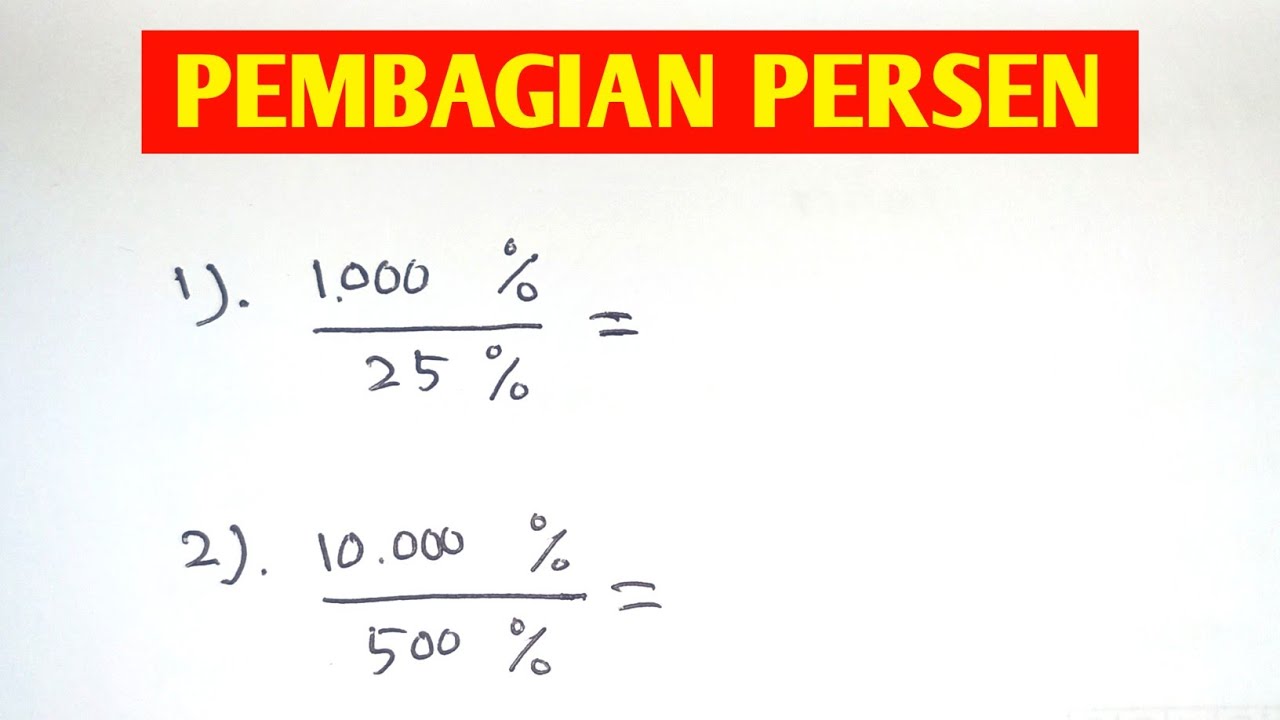 Pembagian bilangan persen - YouTube