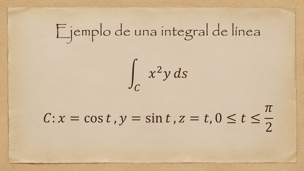 Integral de línea, Ejemplo 4 - YouTube