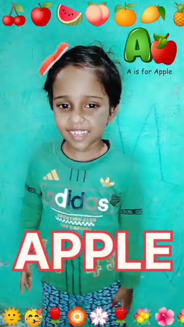 A for apple / apple spelling / learning spelling of words/ kindergarten ...