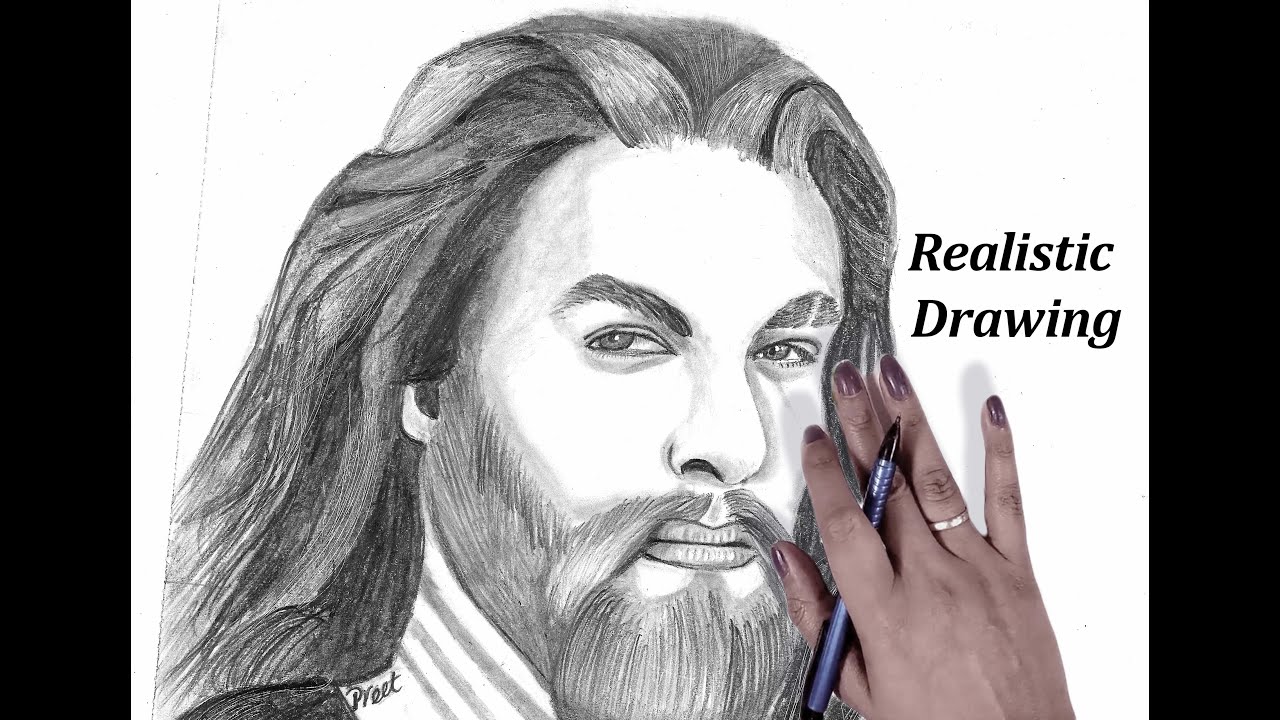 Realistic Portrait Jason Momoa | Pencil Drawing - YouTube