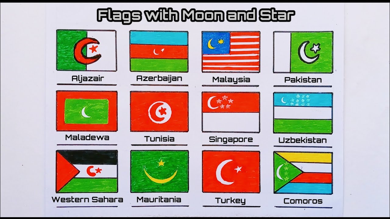 Flags with Moon and Stars (6) - YouTube