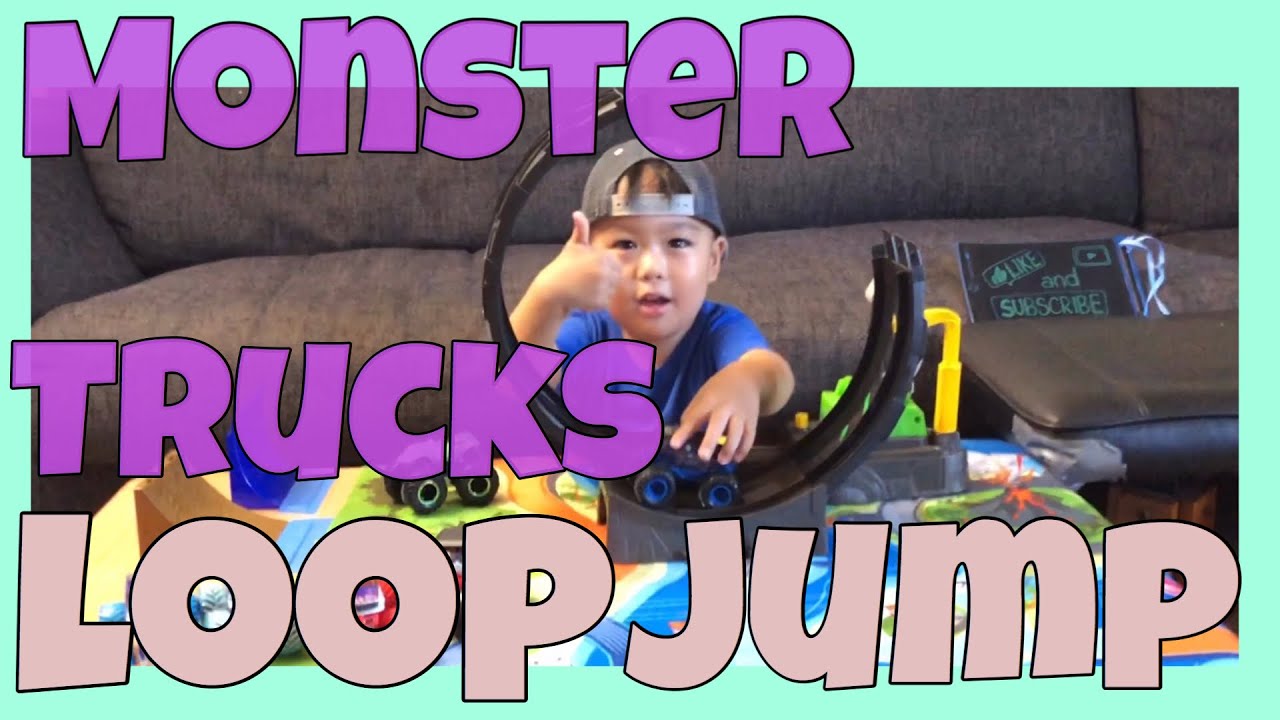 MONSTER TRUCKS LOOP JUMP - YouTube