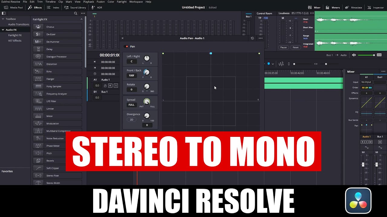 Stereo To Mono In DaVinci Resolve Combine Left Right Sound On Audio Stereo To Mono In DaVinci Resolve Combine Left Right Sound On Audio