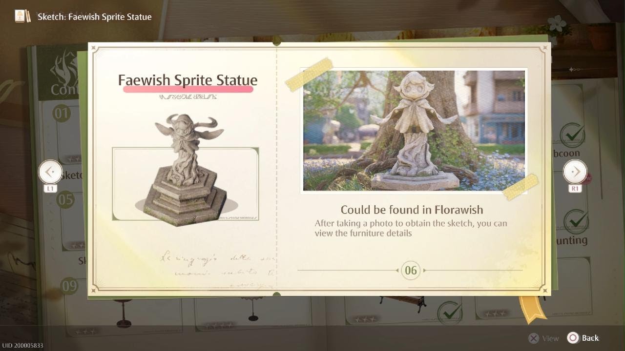 Infinity Nikki Faewish Sprite Statue Sketch Location - YouTube