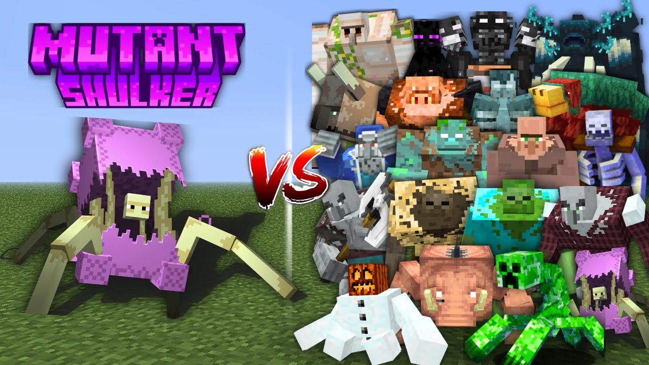 MUTANT SHULKER vs ALL MUTANT MOBS in Minecraft Mob Battle - YouTube