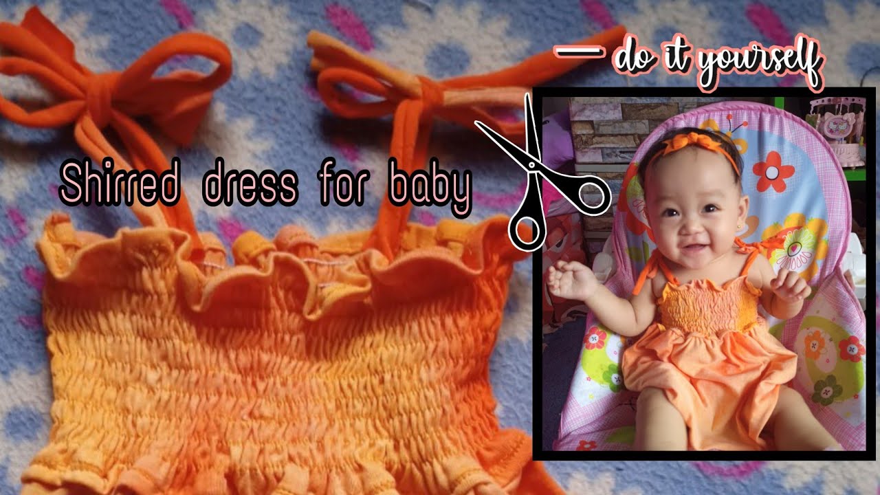 DIY Shirred dress for baby from old sando|| step by step #DIYCLOTHING# ...
