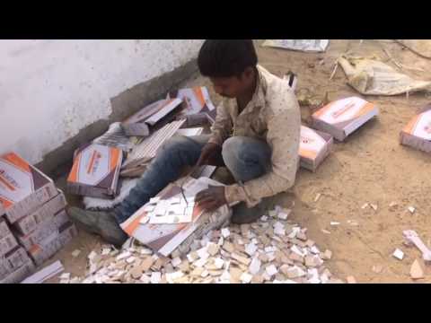 How to braking tiles for terrace flooring (China mozek) - YouTube