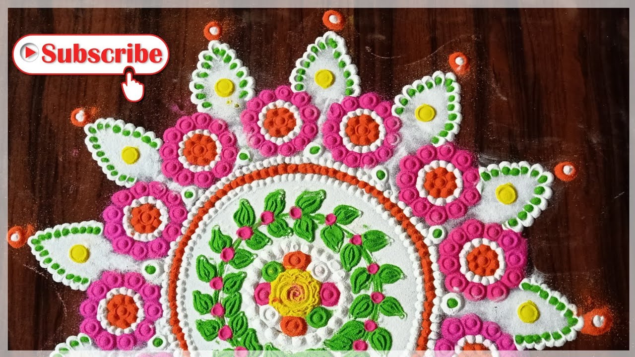 Easy Daily Rangoli by Pallavi /इतनी easy rangoli design जो आप भी बना ...