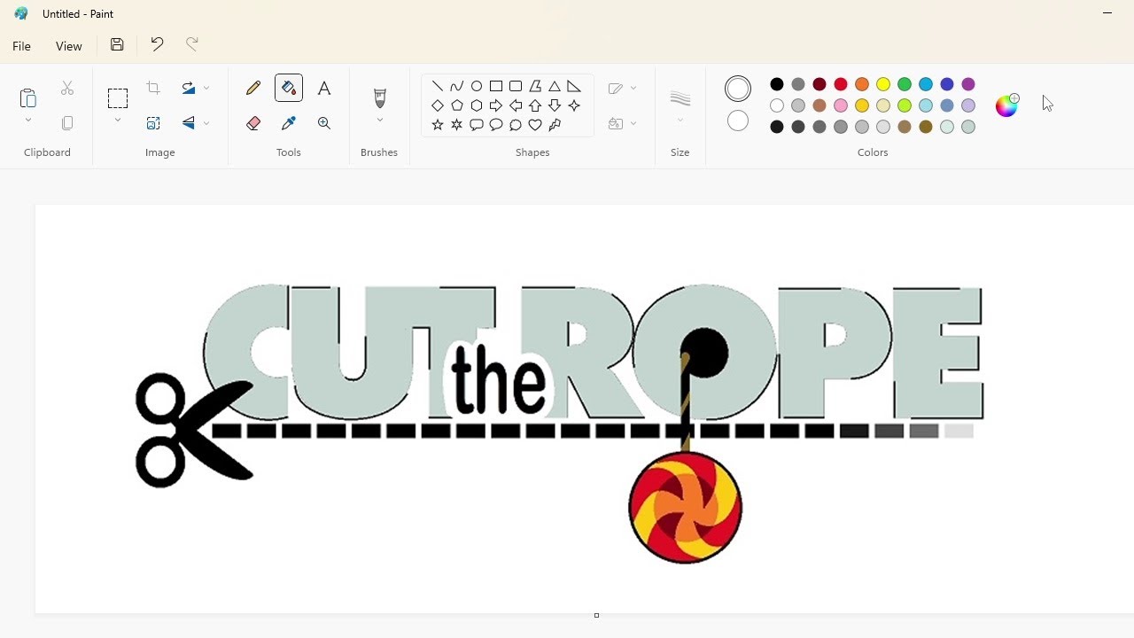 How to draw the Cut the Rope logo using MS Paint | How to draw on your ...