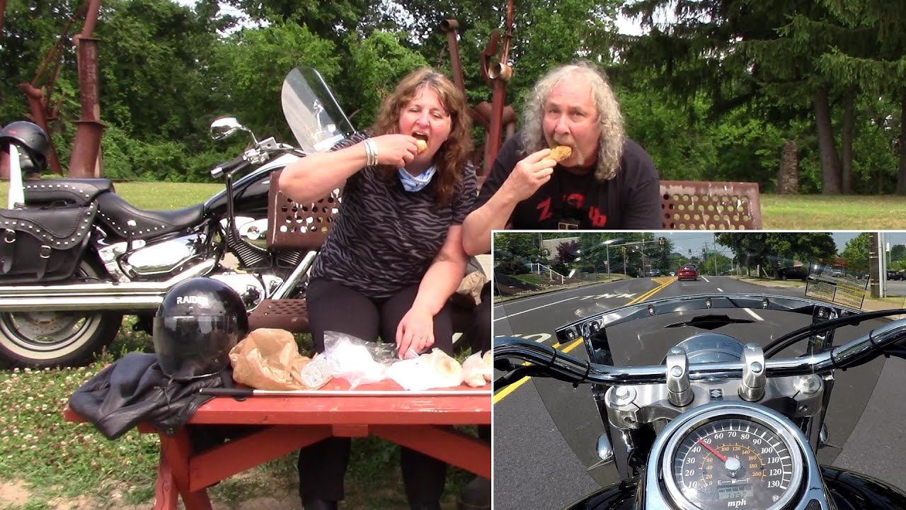 Take a Motorcycle Ride with us to a Picnic - YouTube