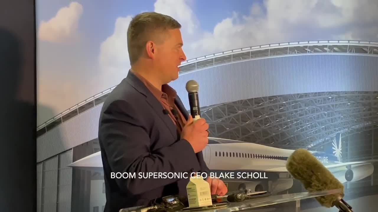 Boom Supersonic CEO Blake Scholl address media questions on Symphony ...
