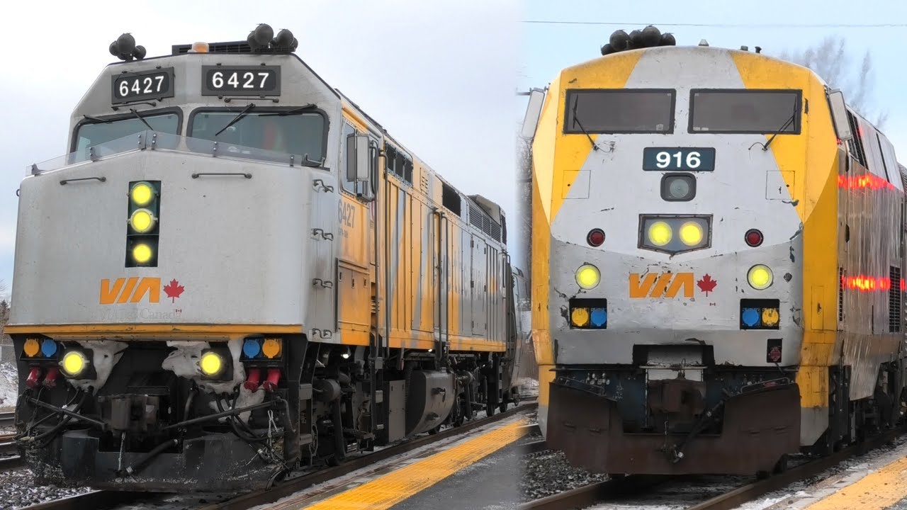 [4K] VIA Rail J-Train Splits As #62 and #52 at the Brockville Station ...