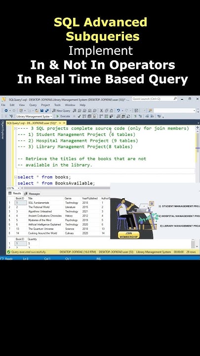 Learn SQL Subquery using IN ,Not In Operators Real Time Based Query #sqlinterviewquestions - YouTube